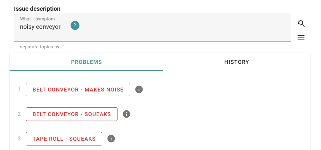 How do I search the history?
