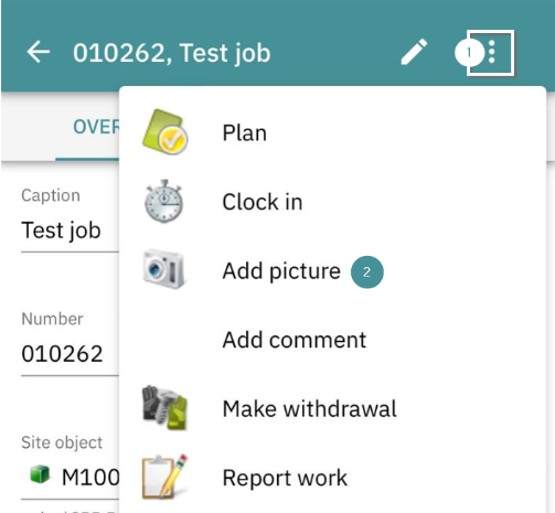 How do I add a picture in the app?